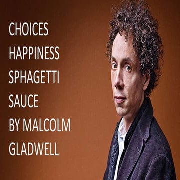 Ted talk by malcolm gladwell | PPTX | Business | Business and Finance