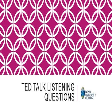 Ted talk listening questions english lab | PPT