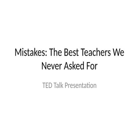 Learning From Mistakes | PPTX