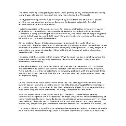 In Defense of Anonymous Commenters - Jen Eyer at TEDx (script) | PDF