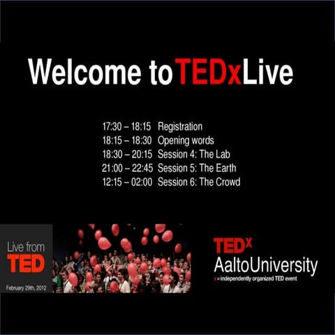 TEDxAalto presents: TEDxLive TED2012 | PPTX