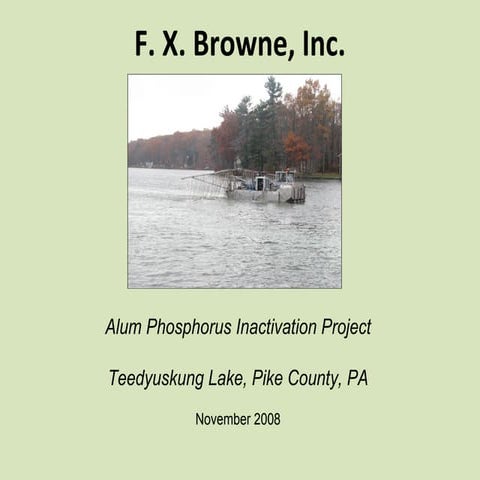 Teedyuskung Lake Alum Slideshow | PPT
