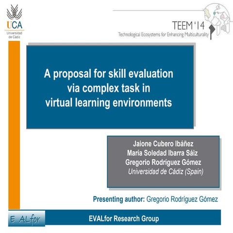 A proposal for skill evaluation via complex tasks in virtual learning ...