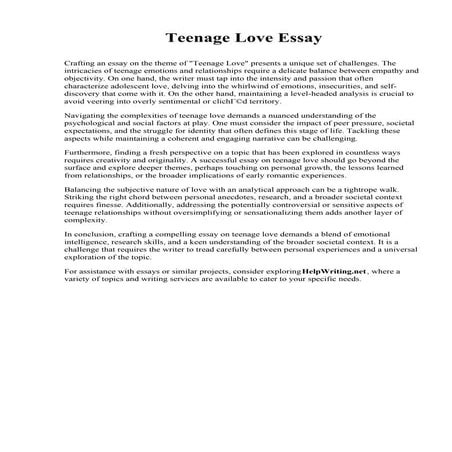Essay On Teenage Problems. North American University | PDF