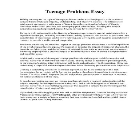 Teenage Problems Essay.pdf