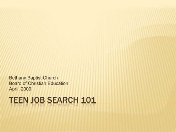 Job Tips For Teens | PPT