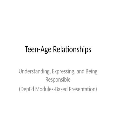 Personal Relationships and Growth Guides | PPTX