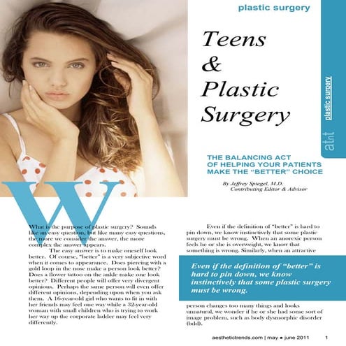 Teens & Cosmetic Surgery | PPTX
