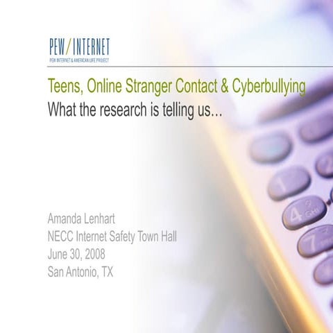 Teens, Online Stranger Contact & Cyberbullying - What the research is ...