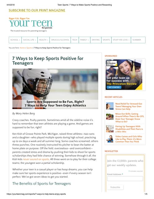 The Benefits of Playing Multiple Sports | PDF