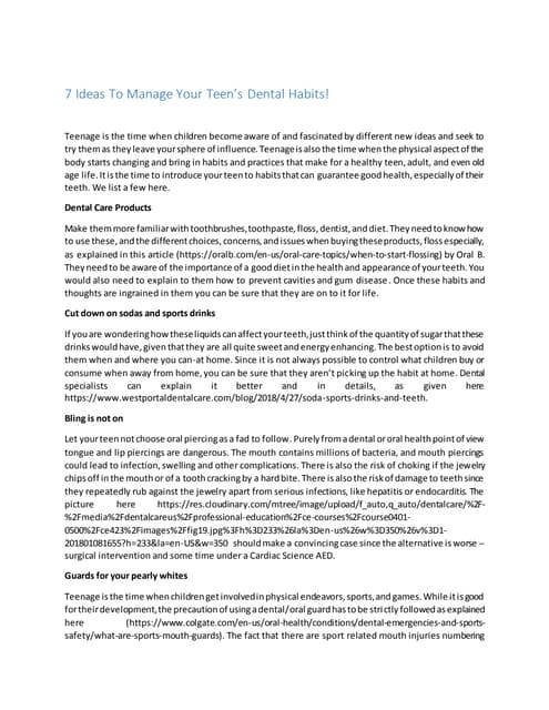 5 Dental Care Tips for Teens | PDF