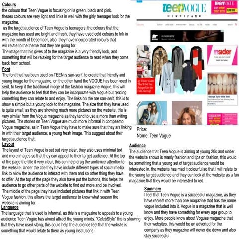 Teen Magazine Article Layout