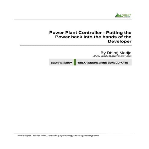 Power Plant Controller-Putting the Power back into the hands of the ...