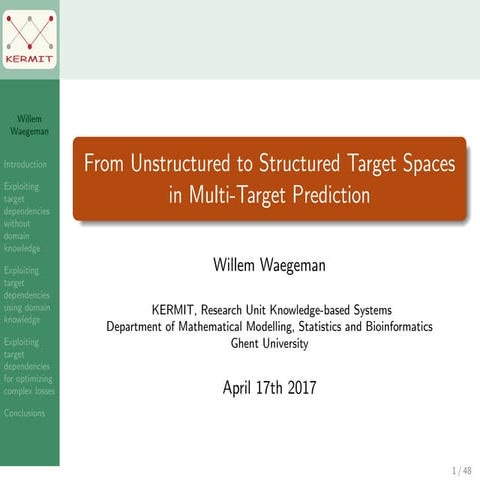 From unstructured to structured target spaces in multi-target prediction | PDF