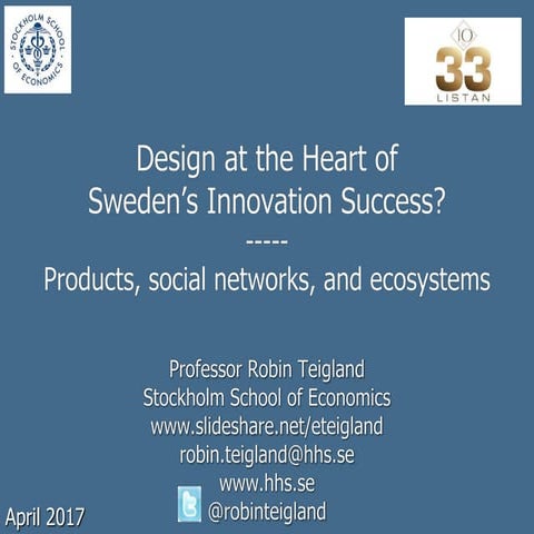Design at the Heart of Sweden’s Innovation Success? | PPTX