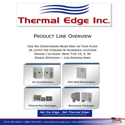 Thermal Edge Product Line Overview Brochure 2014 | PDF