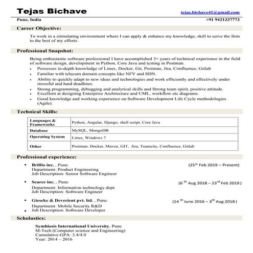 Tejas bichave m tech python | PDF | Computer Software and Applications | Computing