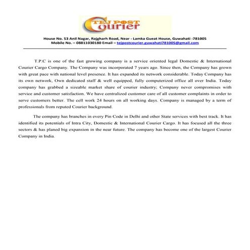 Tej post courier | DOCX
