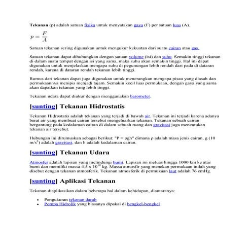 Tekanan | PDF