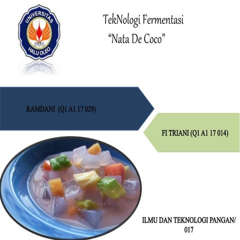 Tekmologi Fermentasi Nata De Coco (Ramdani dan Fitriani | PPTX
