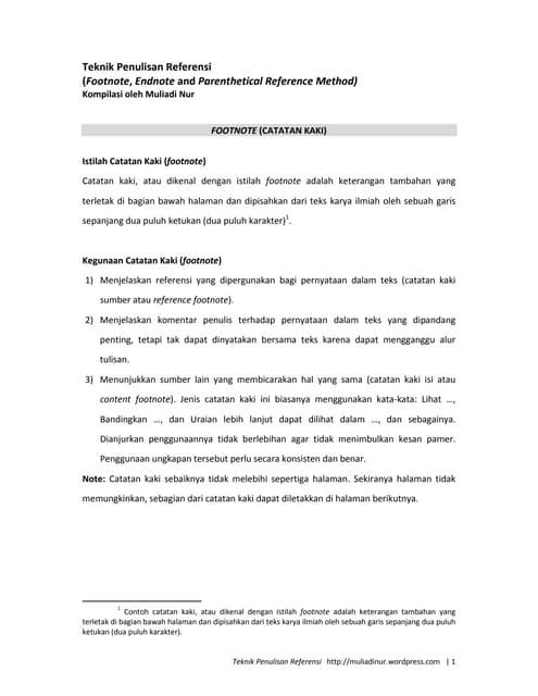 TATA CARA PENULISAN KUTIPAN PADA KARYA TULIS ILMIAH | PPTX