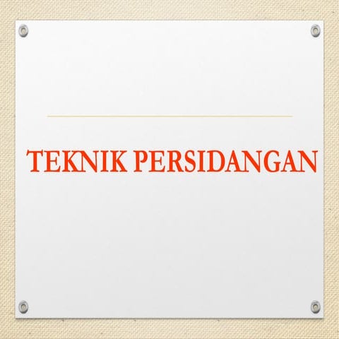 Tata Cara Persidangan di Organisasi : Petunjuk Teknis Pelaksanaan ...