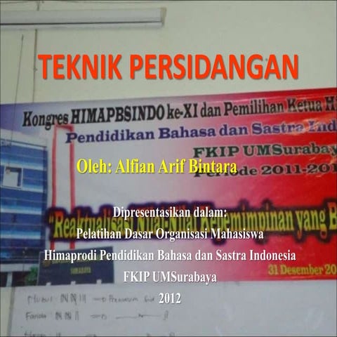 Tata Cara Persidangan di Organisasi : Petunjuk Teknis Pelaksanaan ...