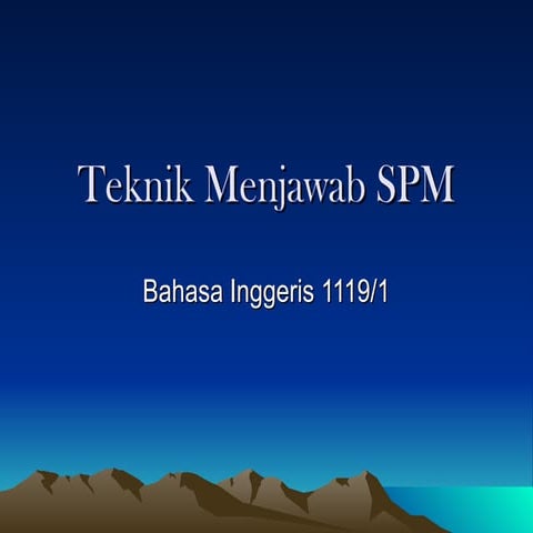 Teknik menjawab spm | PPT