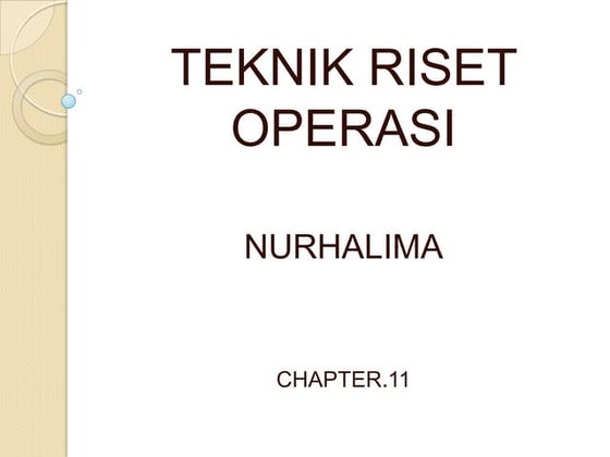 Teknik riset operasi ppt.8 | PPT