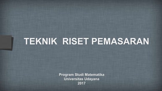 Riset pemasaran | PPT