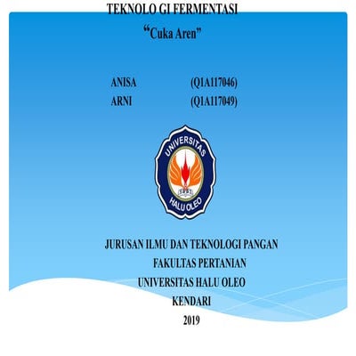 Teknologi Fermentasi Cuka Aren (Annisa dan Arni) | PPTX