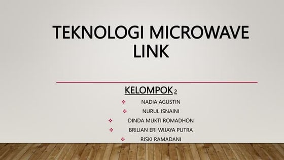 Materi Dasar-dasar teknik jaringan Microwave Link. | PPTX