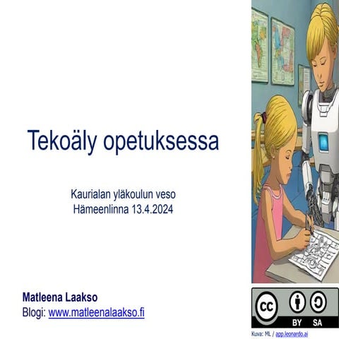 Tekoäly opetuksessa. Kaurialan yläkoulu 13.4.24