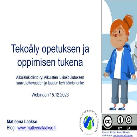 Tekoäly opetuksen ja oppimisen tukena 15.12.23