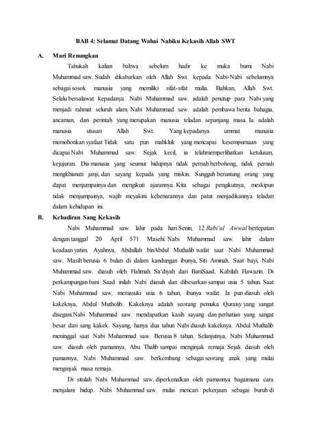 Sejarah ringkas nabi muhammad saw sejak lahir sampai wafat | PDF