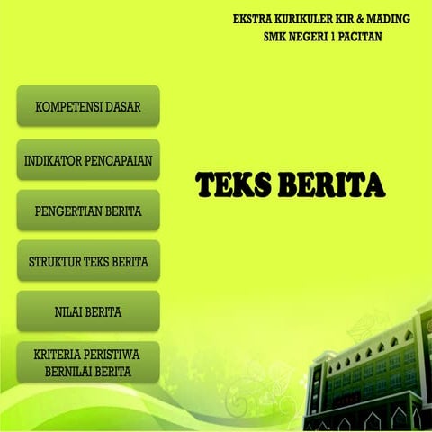 teks-berita presentasi ekstra kurikuler KIR | PPT