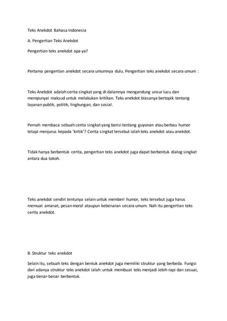 TEKS ANEKDOT KELAS X KURIKULUM MERDEKA BELAJAR | PDF