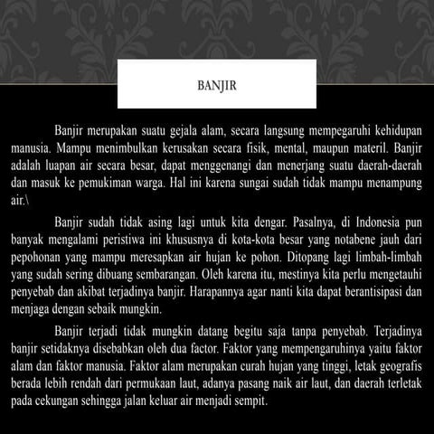 teks banjir.pptx dan teks banjir dalam teks | PPT