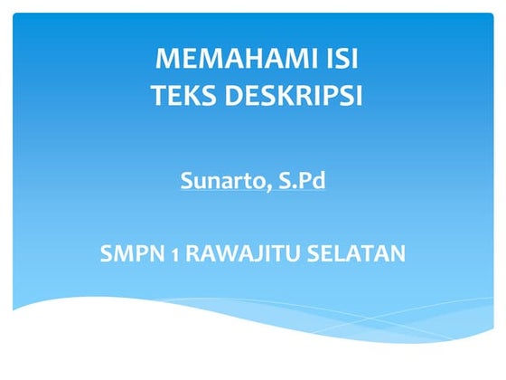 materi Descriptive Text ppt download for free | PPTX