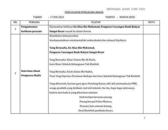 Teks MC: Majlis Penutupan Transisi | DOCX