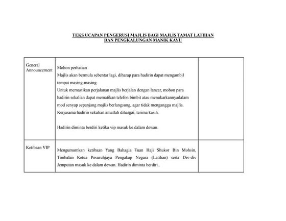 Teks pengacara majlis kem pengawas | DOCX