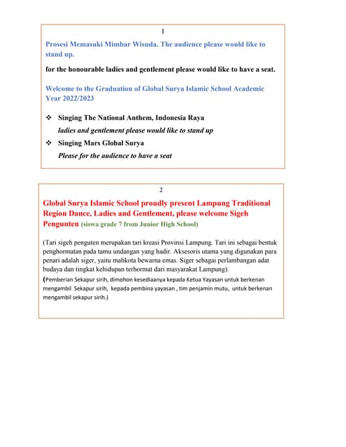 Pengacara majlis perhimpunan mingguan bahasa inggeris | DOC