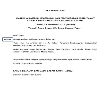 TEKS PENGACARA MAJLIS, MAJLIS GRADUASI DAN APRESIASI TAHUN 2023 | DOCX