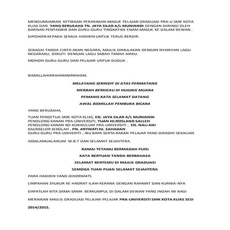 TEKS PENGACARA MAJLIS GRADUASI | DOCX