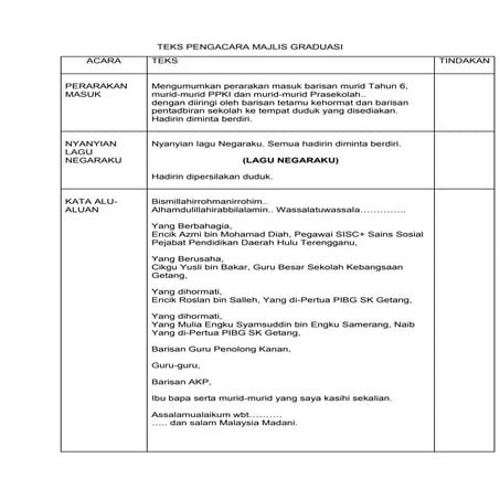 Teks pengacara majlis formal | PDF