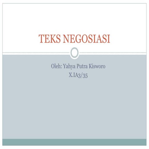 Teks negosiasi | PPTX