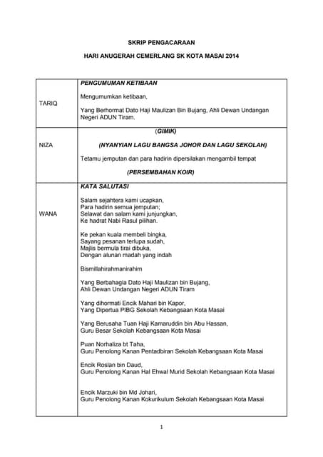 TEKS PENGACARA MAJLIS PERASMIAN KARNIVAL STEM | DOCX