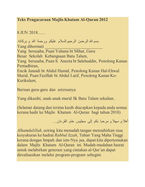 Doa majlis ihya | DOCX