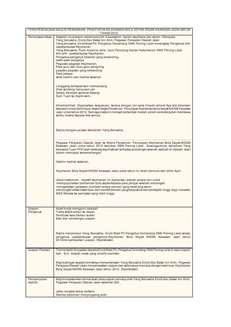 Teks juruacara merentas desa skbm. | DOCX