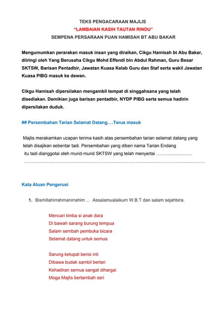 Teks ucapan pengerusi majlis mesyuarat agong pibg 2015 | PDF